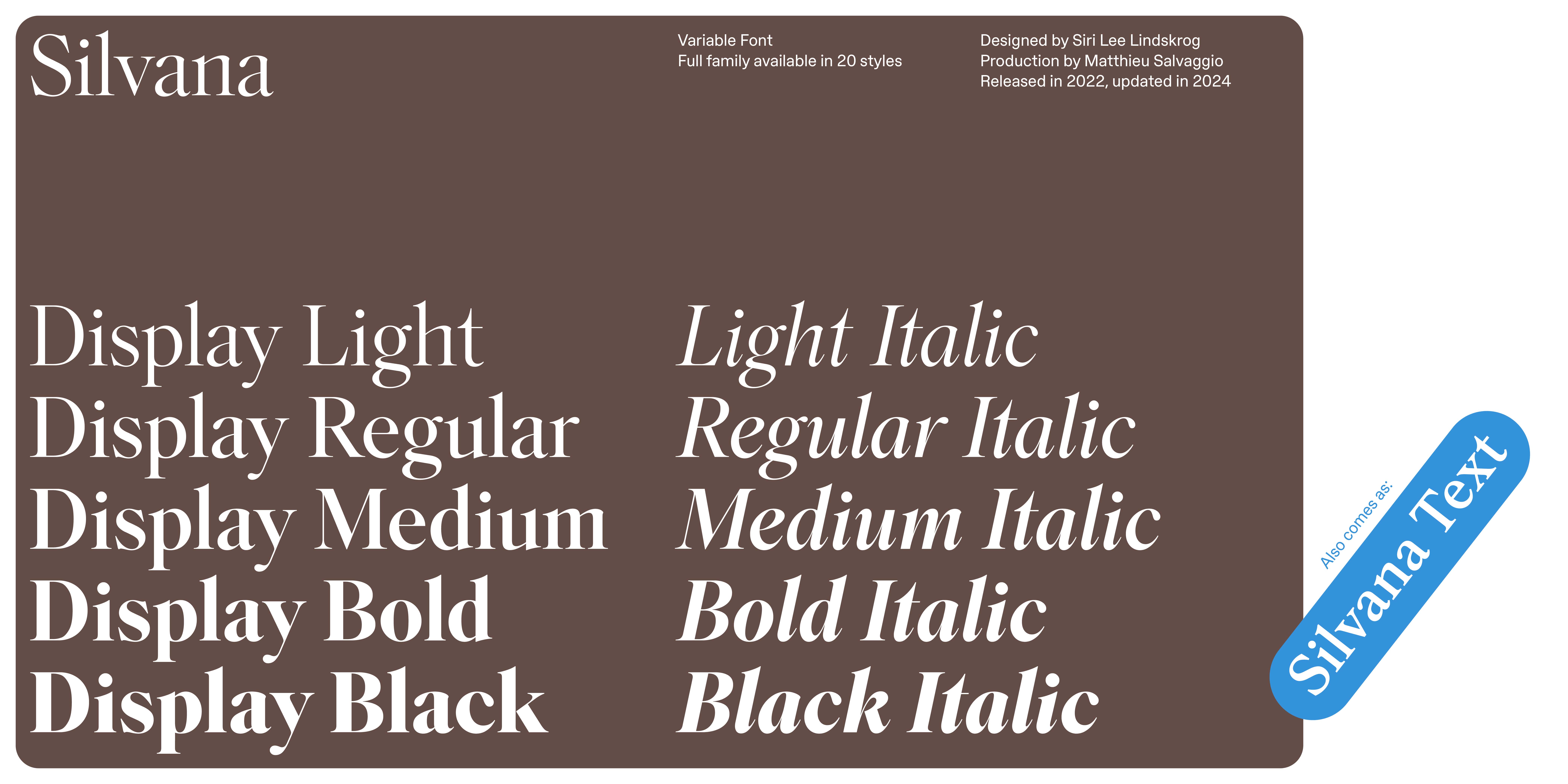 Silvana - Strong contrasts that make up for a charming font | French ...