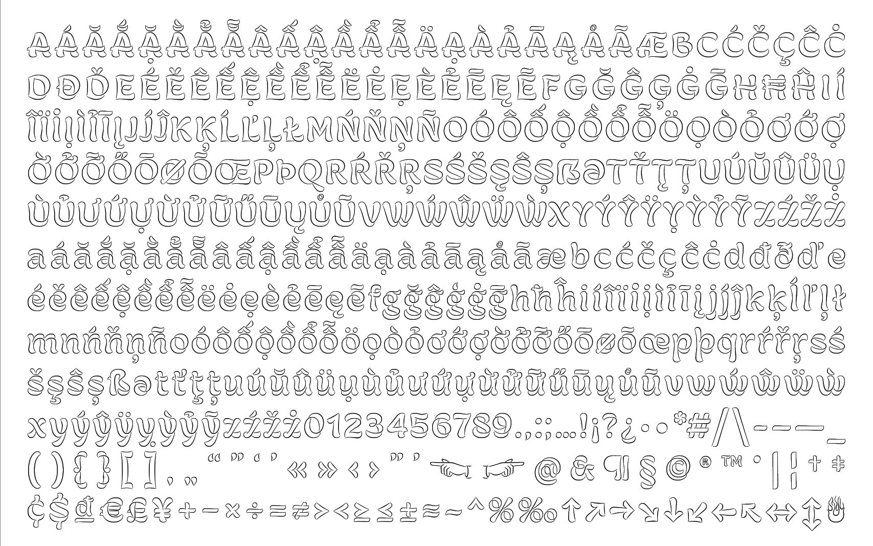 Swirl Display - The graceful inline & outline Font ! | French Type ...